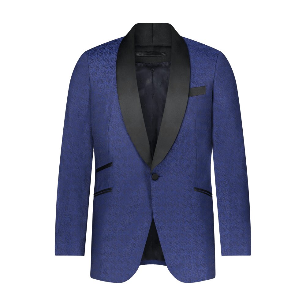 Make a Statement with Custom Jacquard Formal Jacket in Blue – Q Clothier